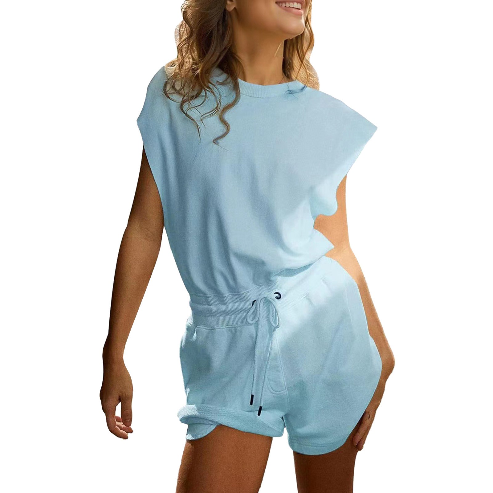 ZAZYULZ Women's Jumpsuit Womens Open Back Rompers Casual Loose Fit Workout Shortsie One Active ...