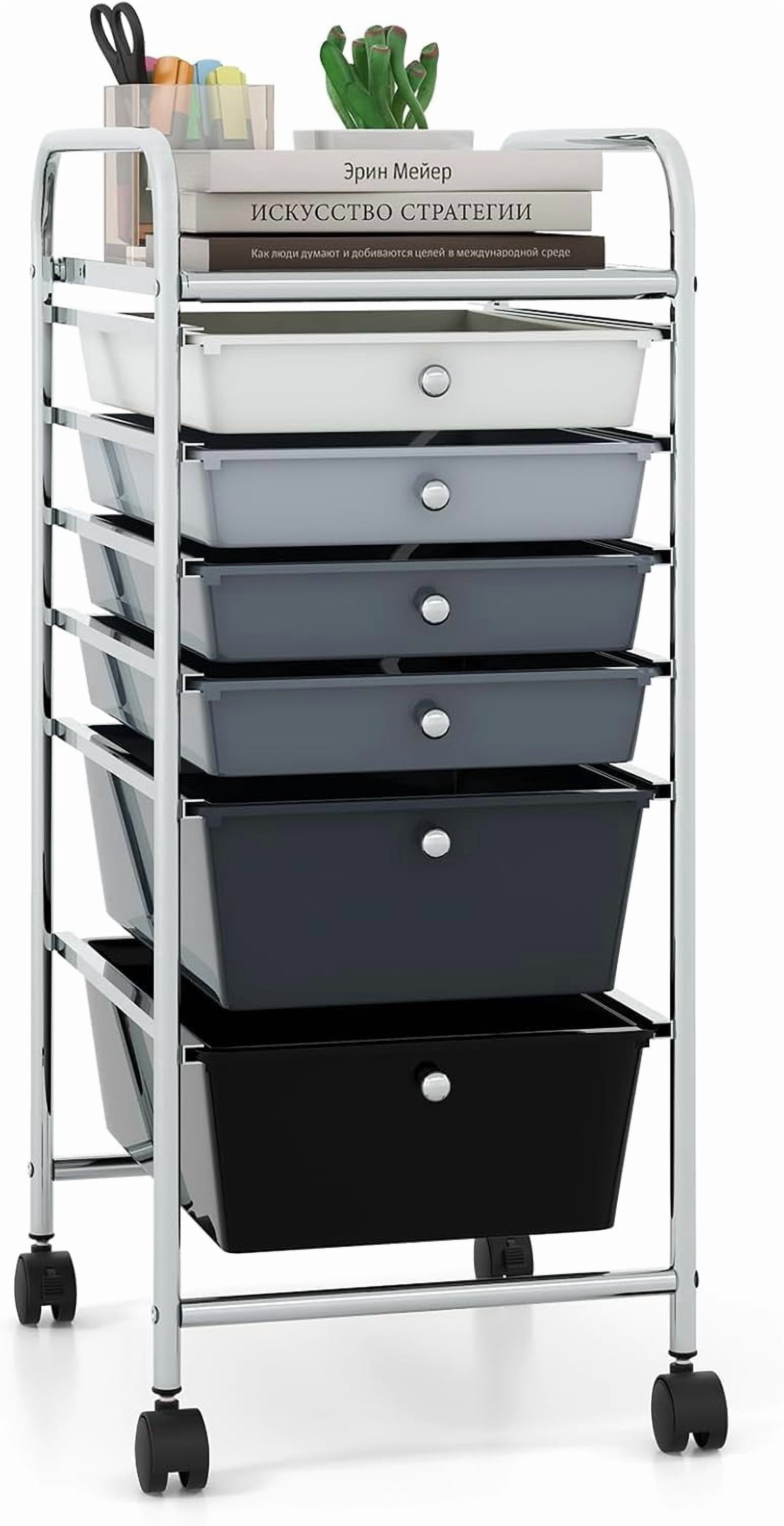 ZBAKF 6 Storage Drawer Cart Rolling Organizer Cart for Tools Scrapbook ...