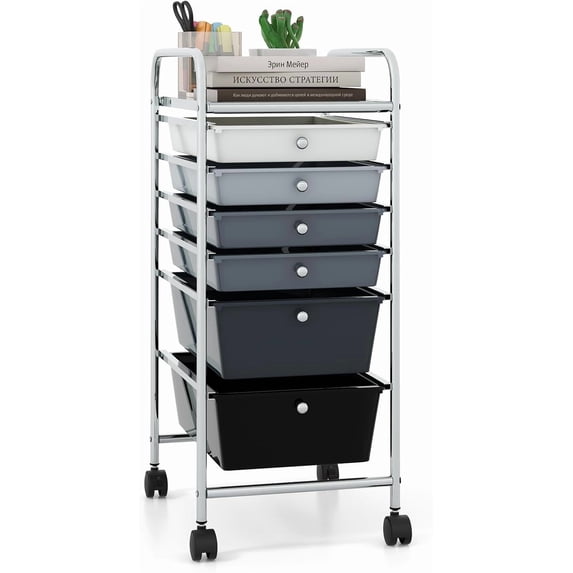 ZBAKF 6 Storage Drawer Cart Rolling Organizer Cart for Tools Scrapbook ...