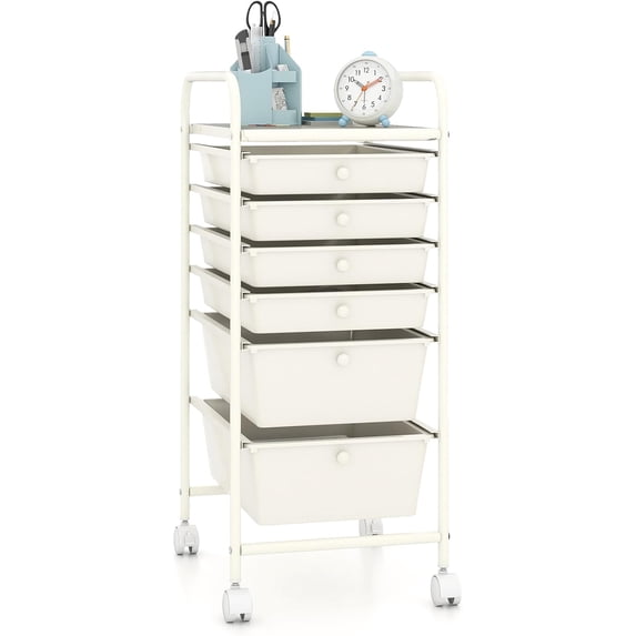 ZBAKF 6 Storage Drawer Cart Rolling Organizer Cart for Tools Scrapbook ...