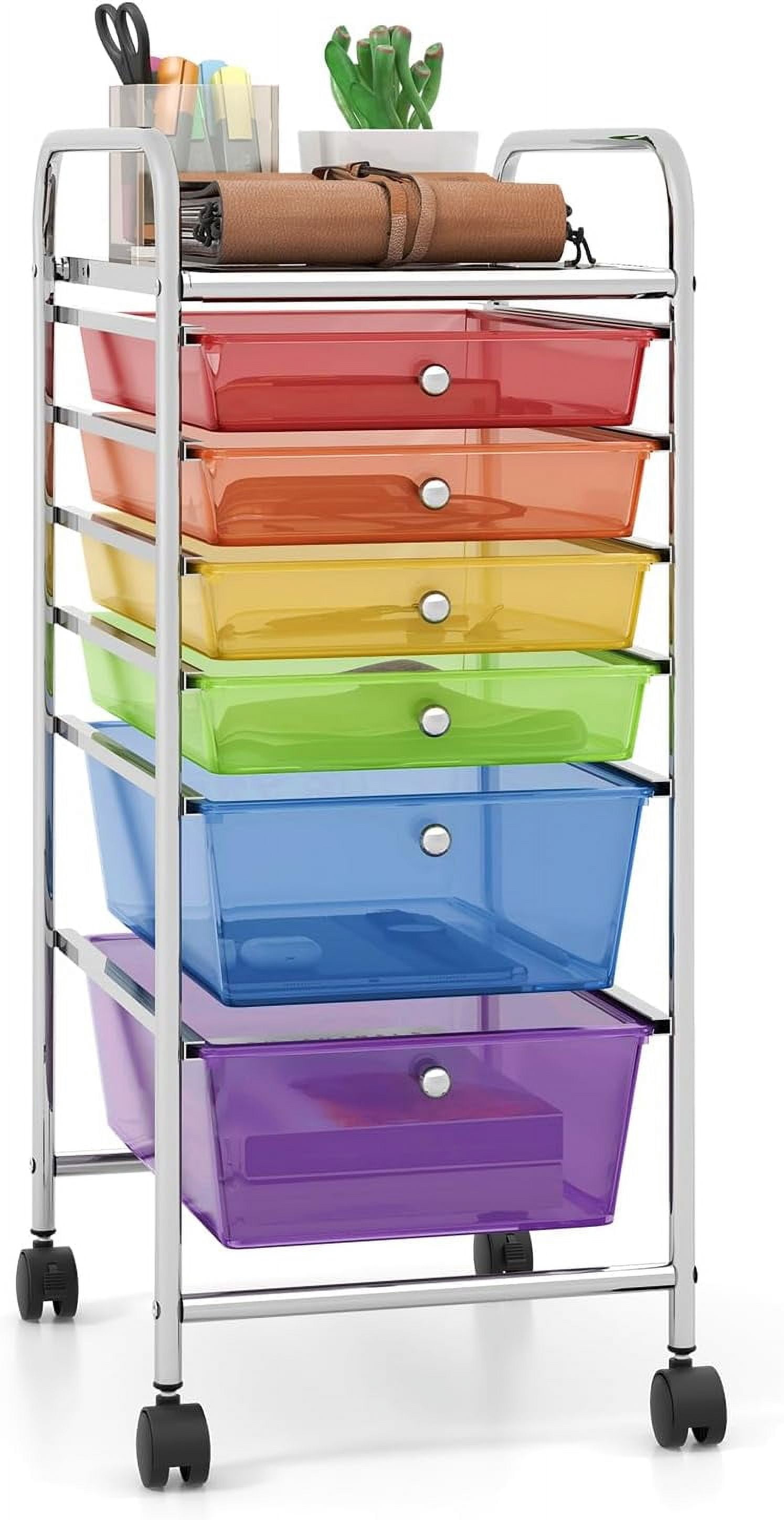 ZBAKF 6 Storage Drawer Cart Rolling Organizer Cart for Tools Scrapbook ...