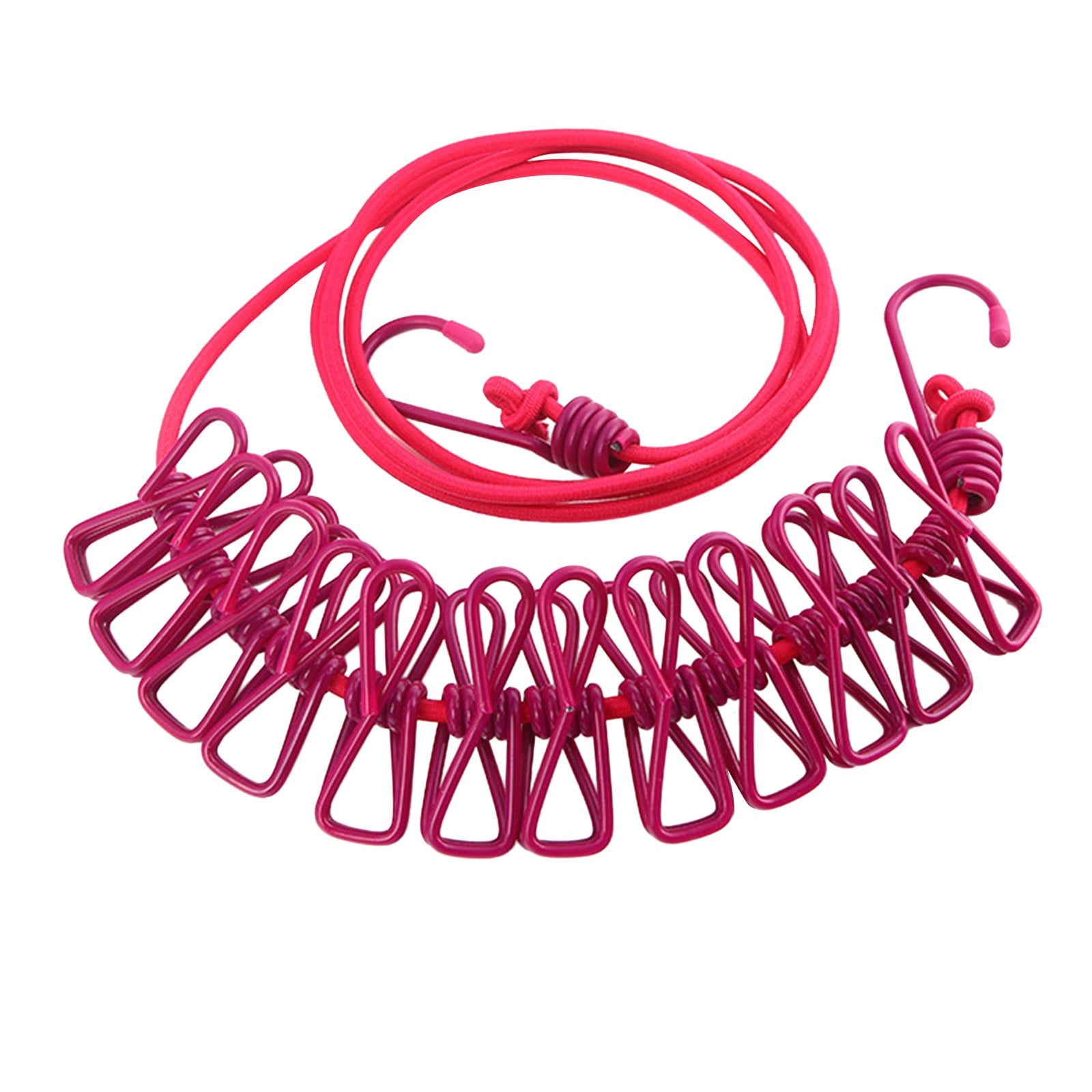 Chip Clips,Portable Travel Clothesline with 12Pcs Clothespins Travel ...