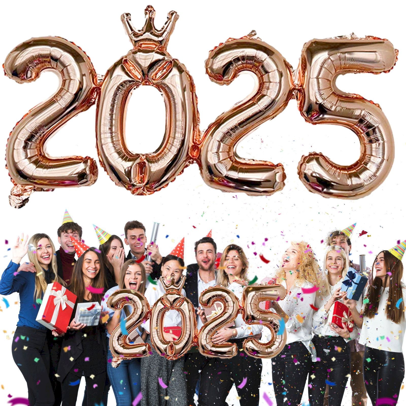 ZBFJINX 2025 Crown Digital Balloon 2025 Aluminum Foil Balloon 2025 New ...