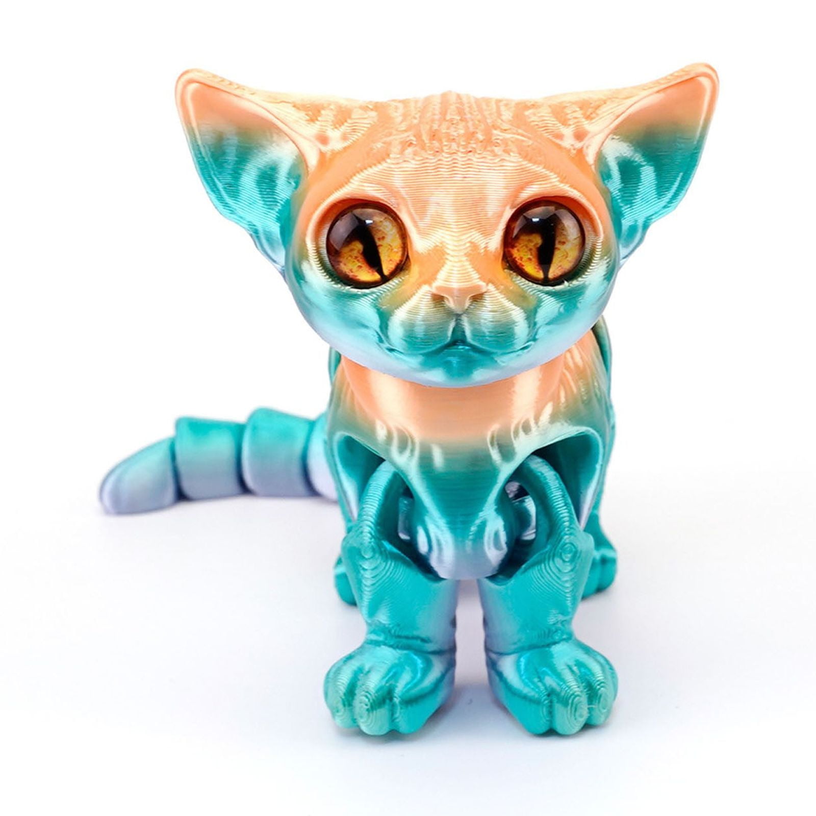 ZBFJINX 3D Printed Cat Model Flexible Cat Animals Toy Statue Joint ...
