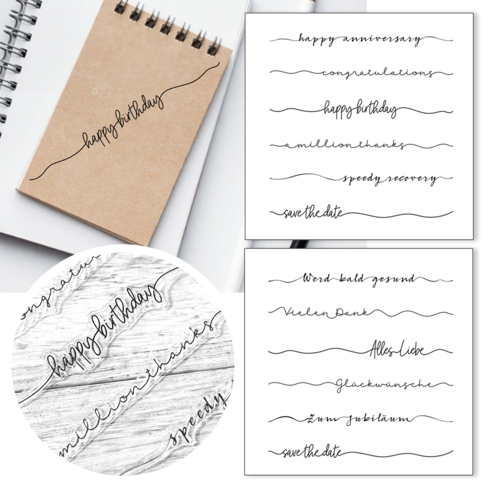 ZBFJINX Birthday Greetings Scrapbook DIY Steel With Seal Cutting Dies ...