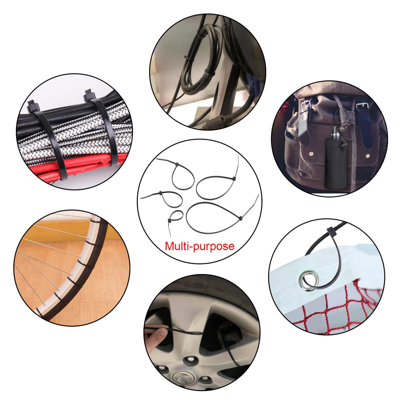 ZBFJINX Cable Ties Assorted Sizes 6 Inch Zipties Heavy Duty Plastic ...