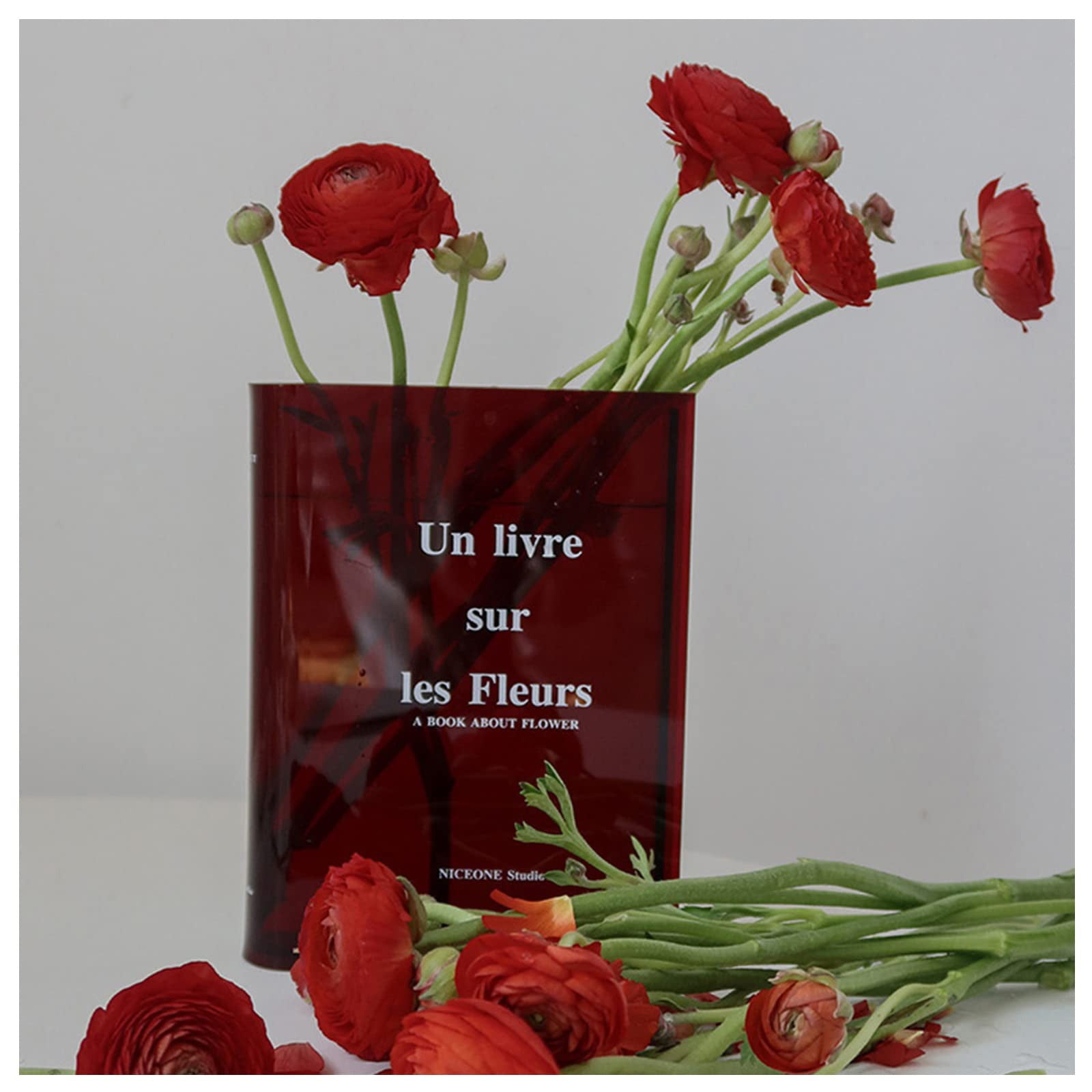 ZBFJINX Clear Book Vase 2023 New Clear Book Vase Cute Bookshelf Decor ...