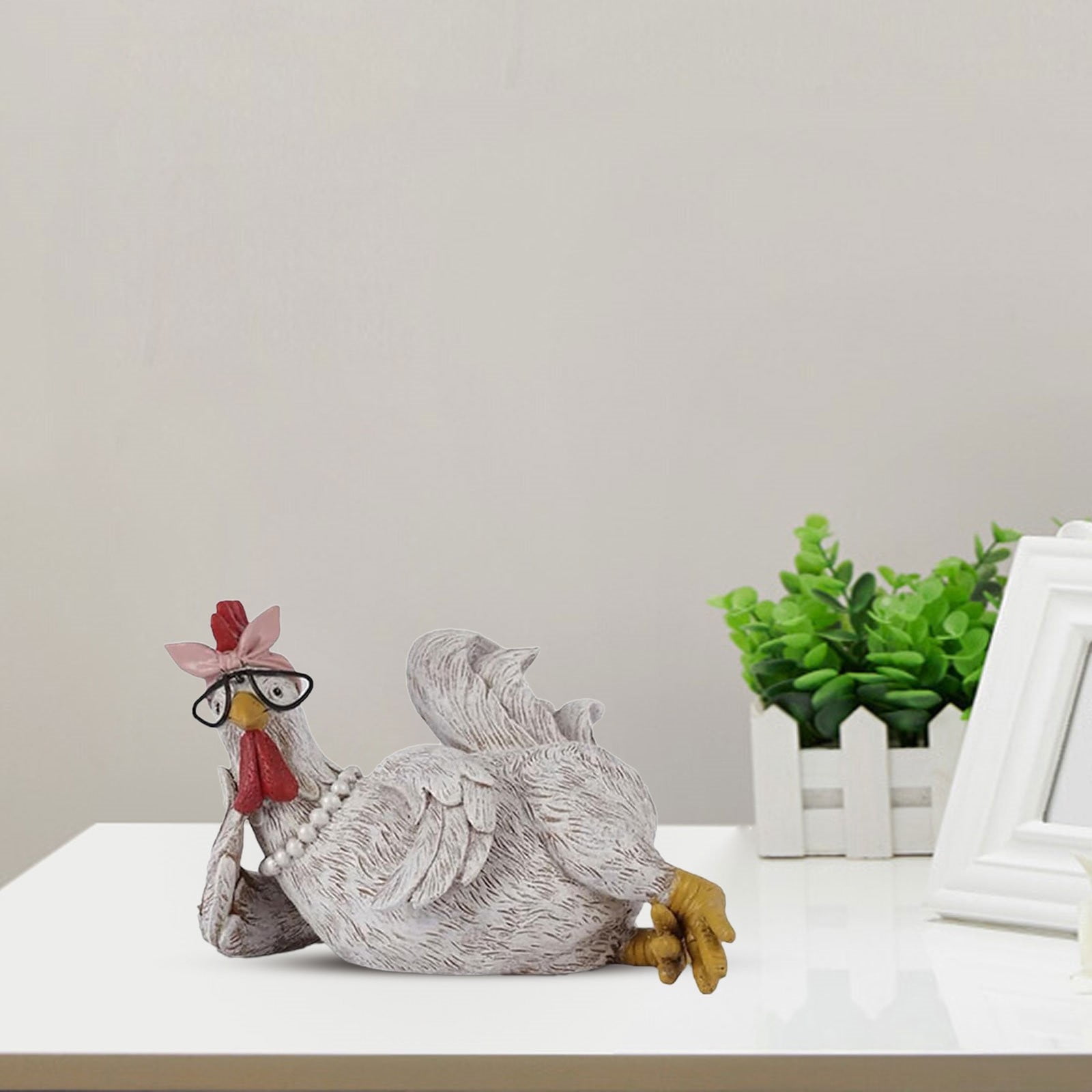 ZBFJINX Clearance! Rustic Rooster And Chicken Resin Statue Set Vintage ...