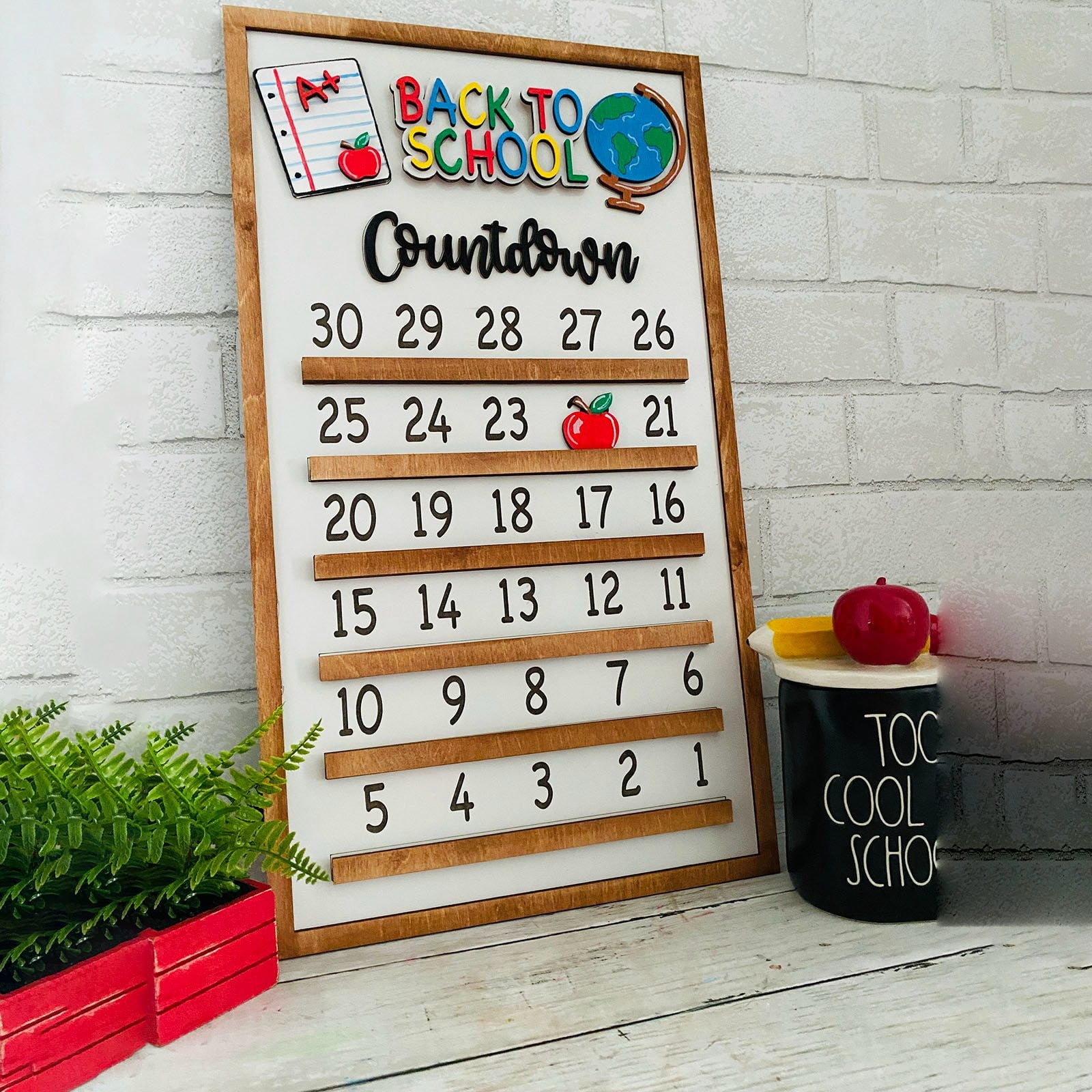 ZBFJINX DIY Manual Moving Wood Block Countdown DIY Back To School ...