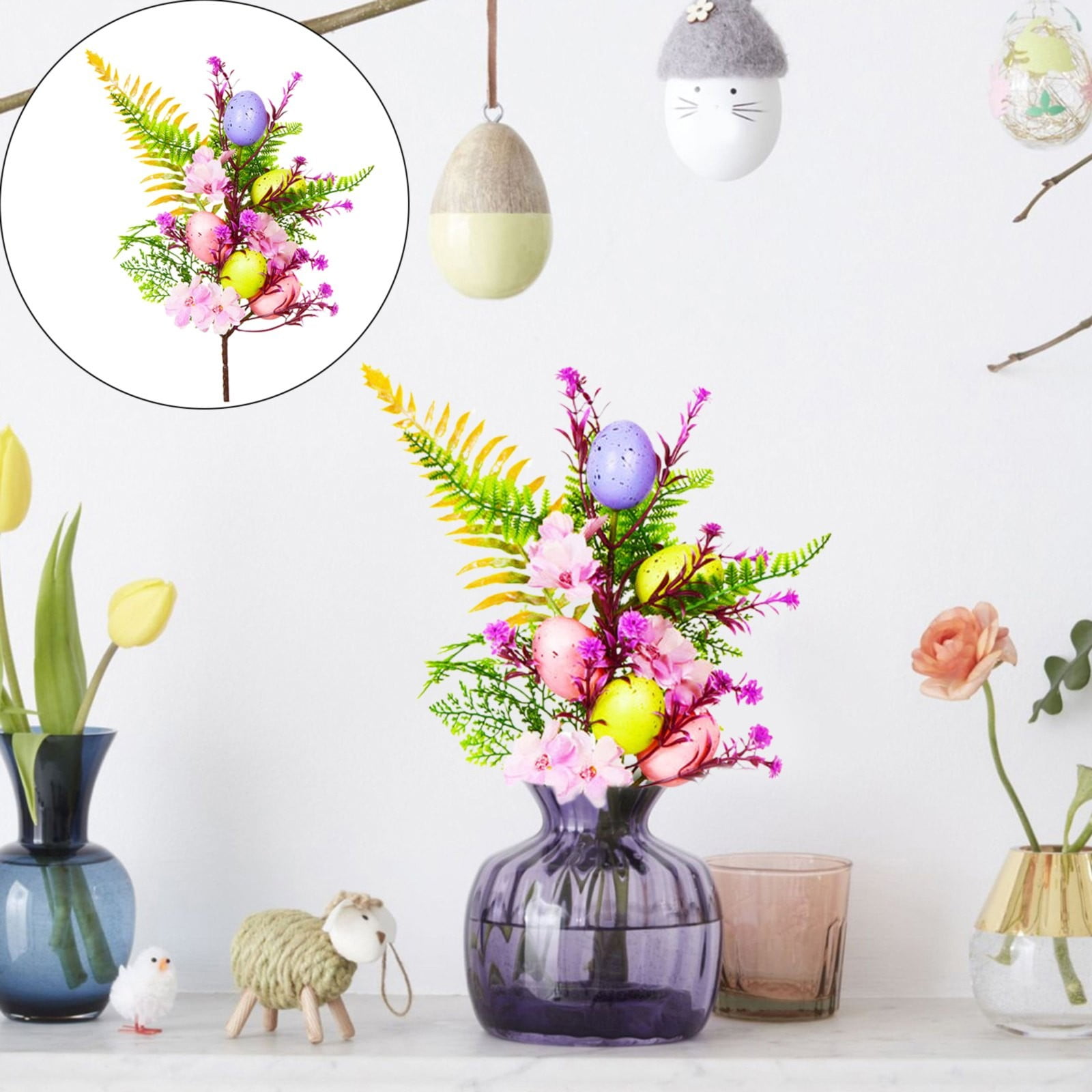 ZBFJINX Easter Foam Easter Egg Flower Bouquet Cuttings Home office ...
