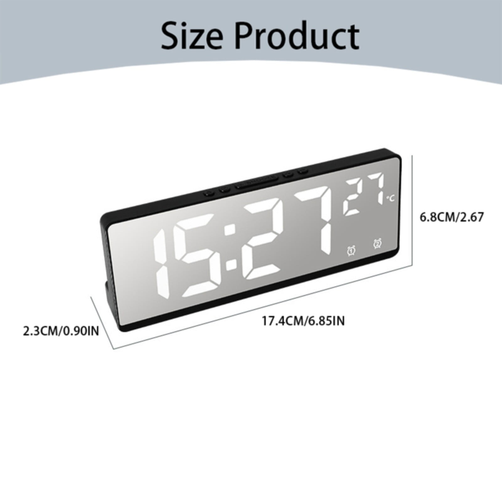 ZBFJINX Electronic Clock Large Screen Temperature Display Desk Table ...