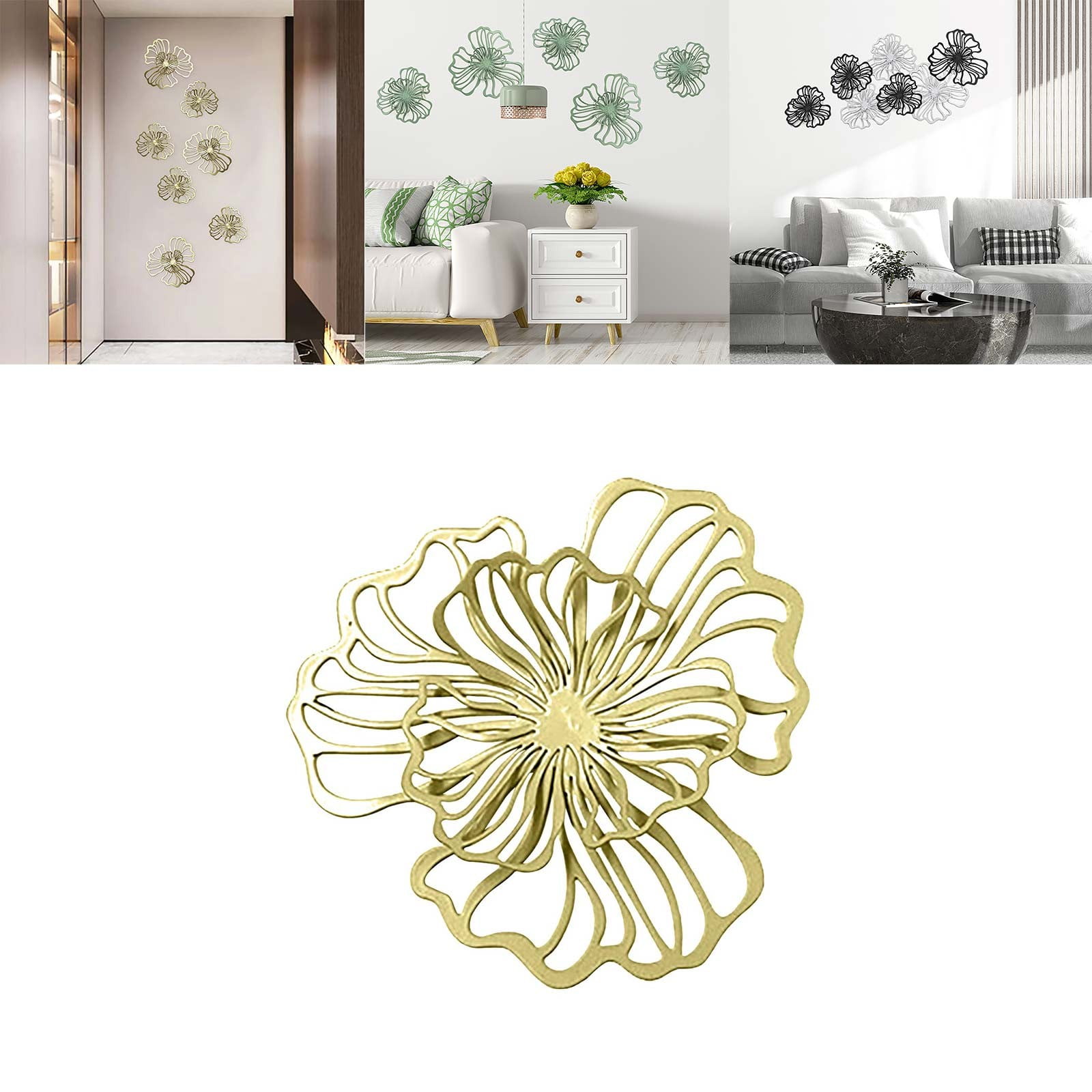 ZBFJINX Floral Wall Hanging Decor Metal Wall Art Decoration For ...