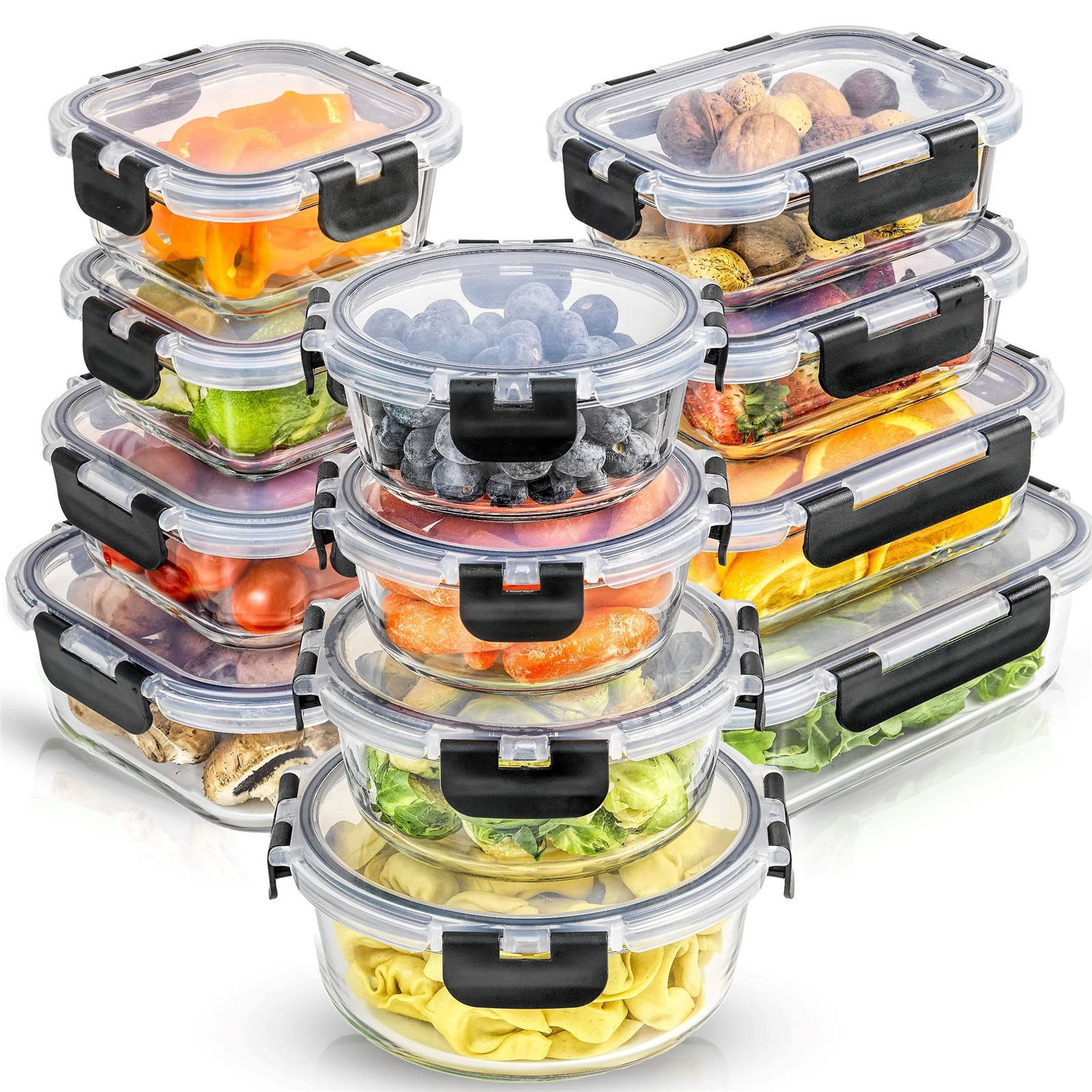 ZBFJINX Glass Storage Containers with Lids - Leak Proof, Dishwasher ...
