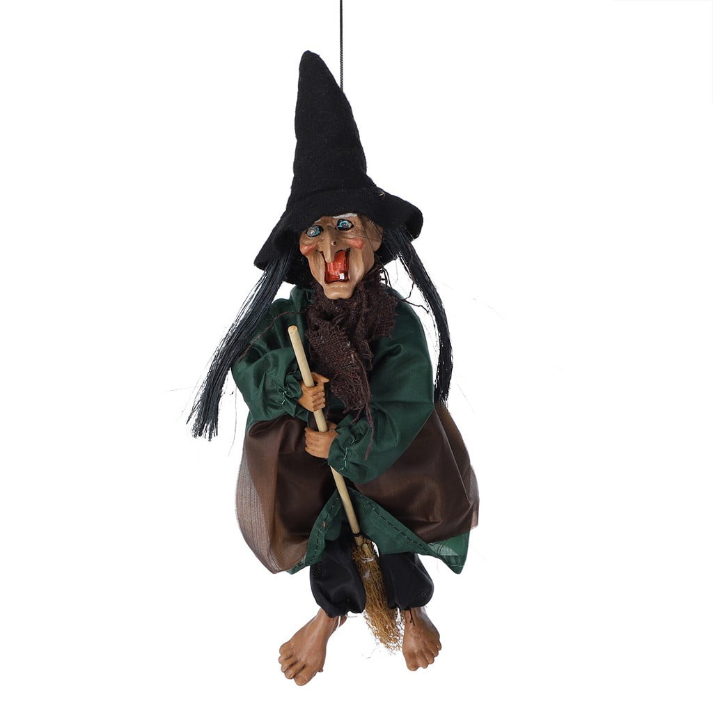 ZBFJINX Halloween Hanging Animated Talking Witch Props Sound Control ...