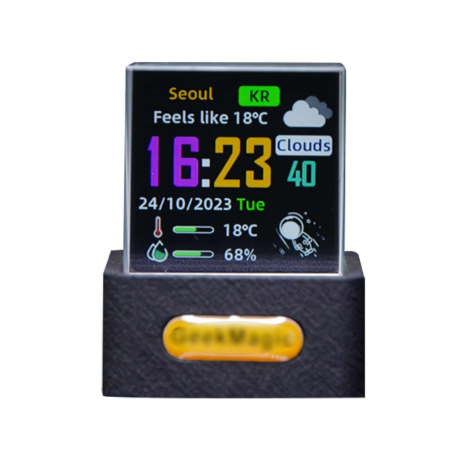 ZBFJINX Mini 3D HologramCube DisplaySmart WeatherStation Digital Clock ...