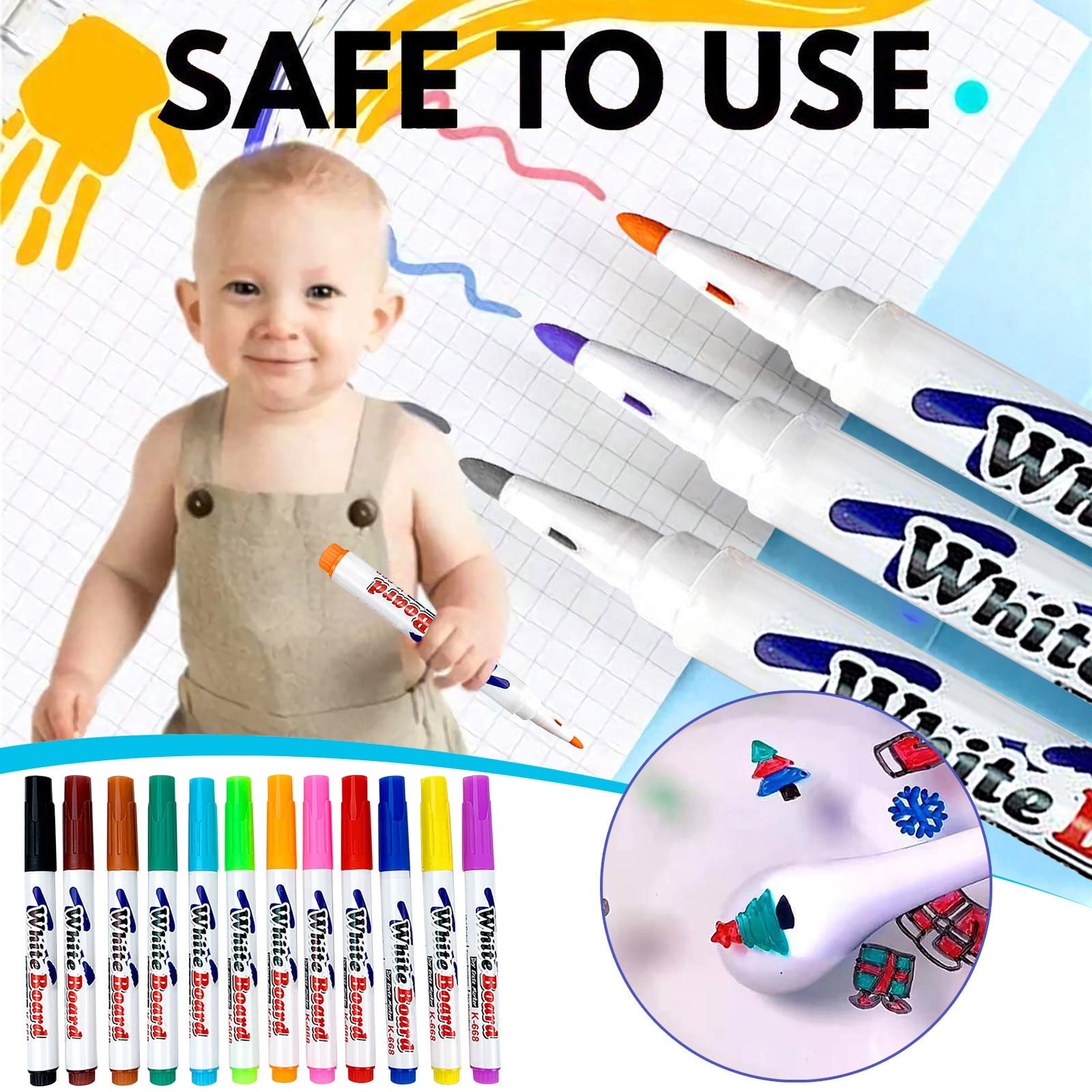 ZBFJINX Pen Erasable Marker Color Floating Teaching Floating Pen Water ...