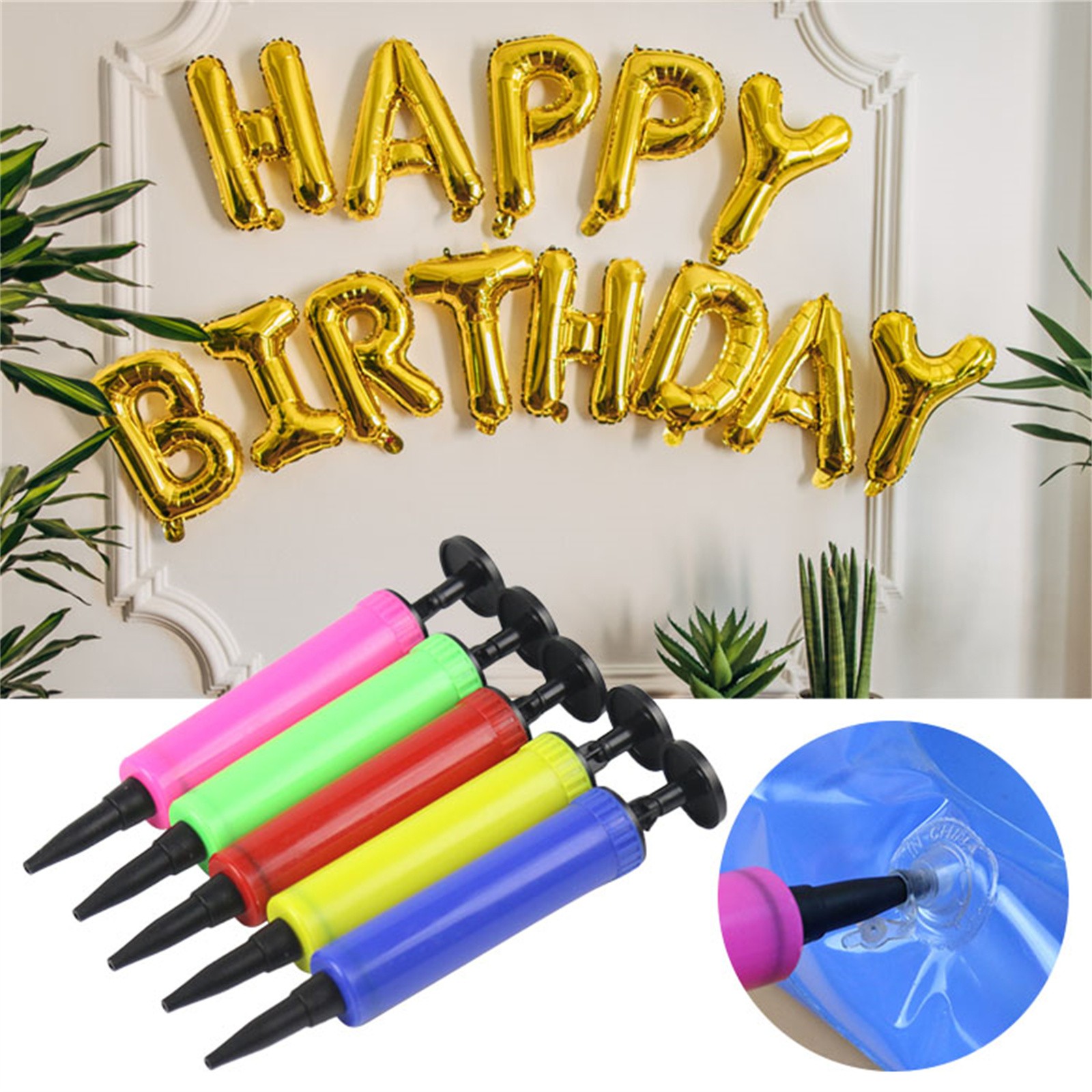 ZBFJINX Portable Hand Inflatable Cylinder Balloon Toy Inflatable ...