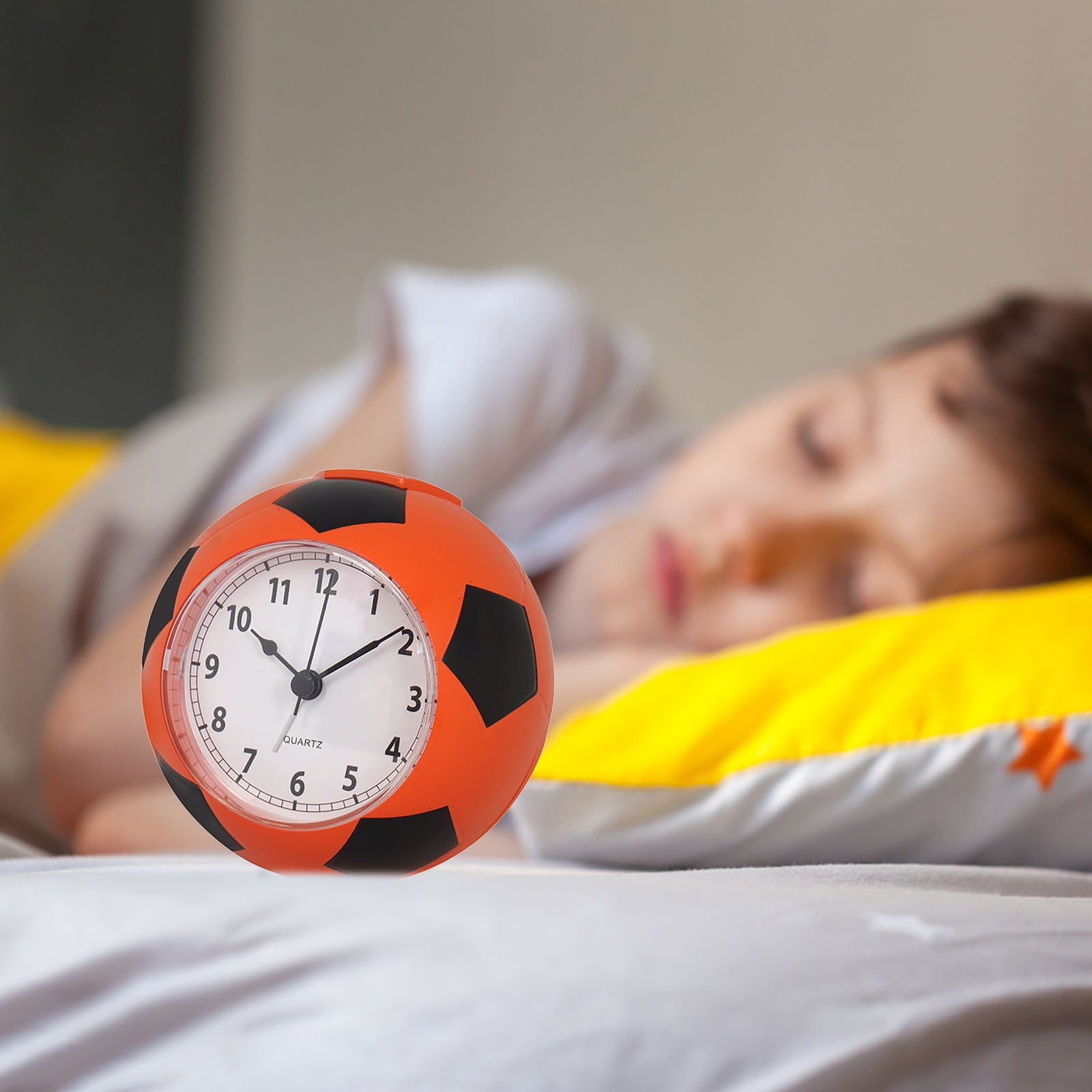 ZBFJINX Soccer Ball Alarm Clock Silent Table Clock 3d Football Shaped ...