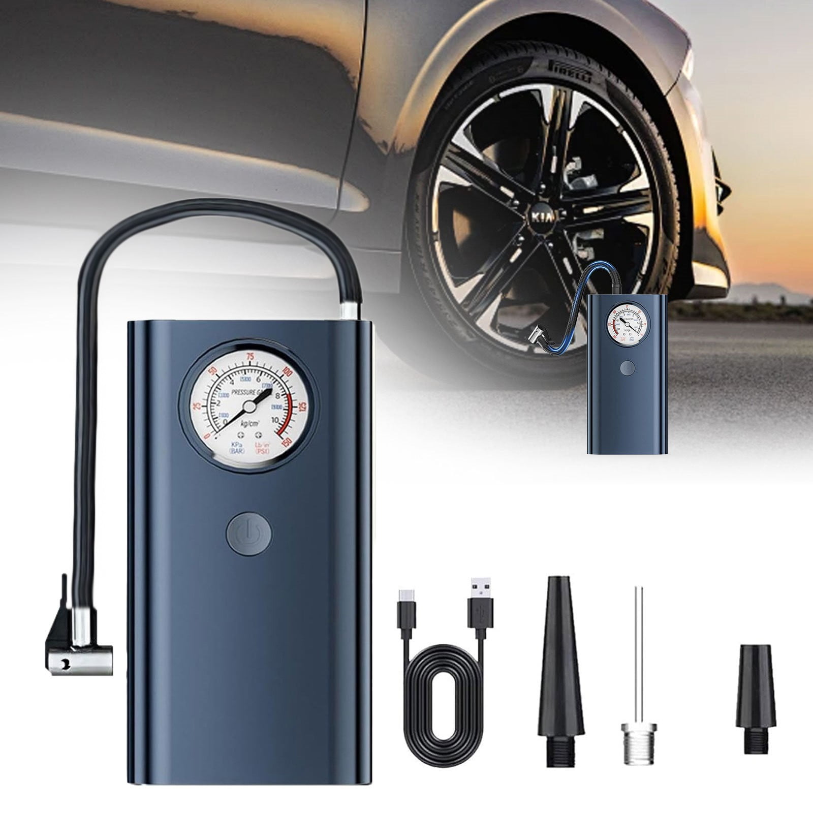 ZBFJINX Tire Inflator Pointer Tire Inflatable Pump Portable Handheld ...