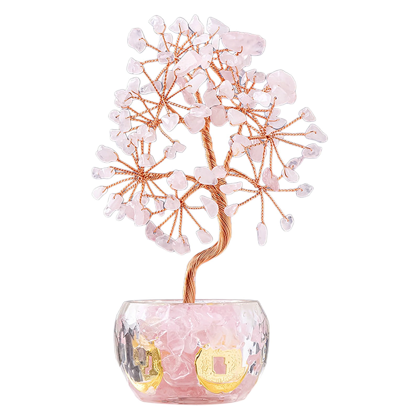 ZBFJINX Tree Stones Reiki Natural Base Copper Wire Tree Life Meditation ...