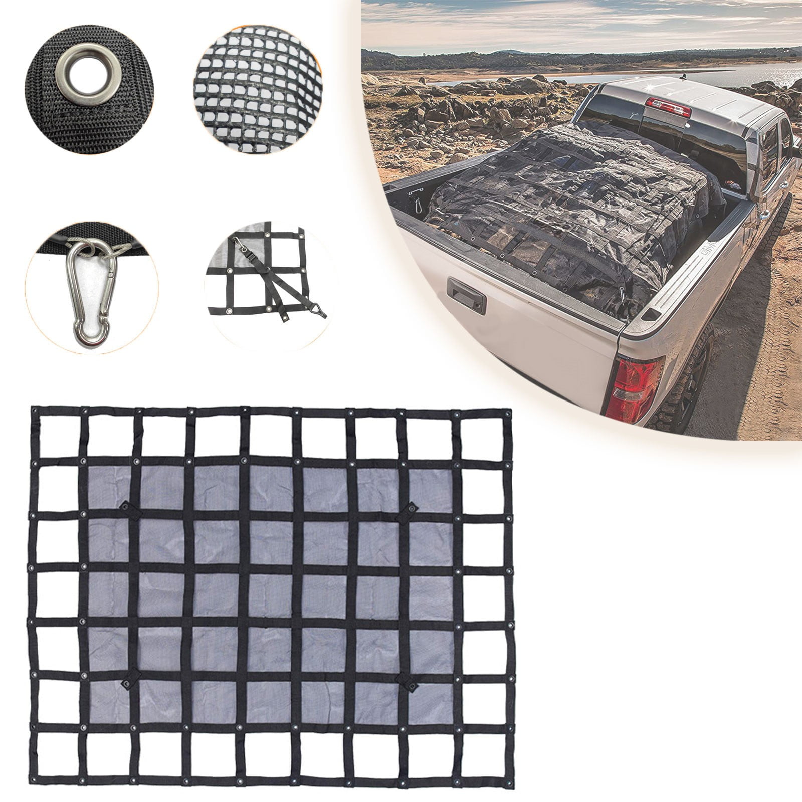 ZBFJINX Truck Net Heavy Duty 6.75Ft X 8Ft Cargo Net | Adjustable Truck ...
