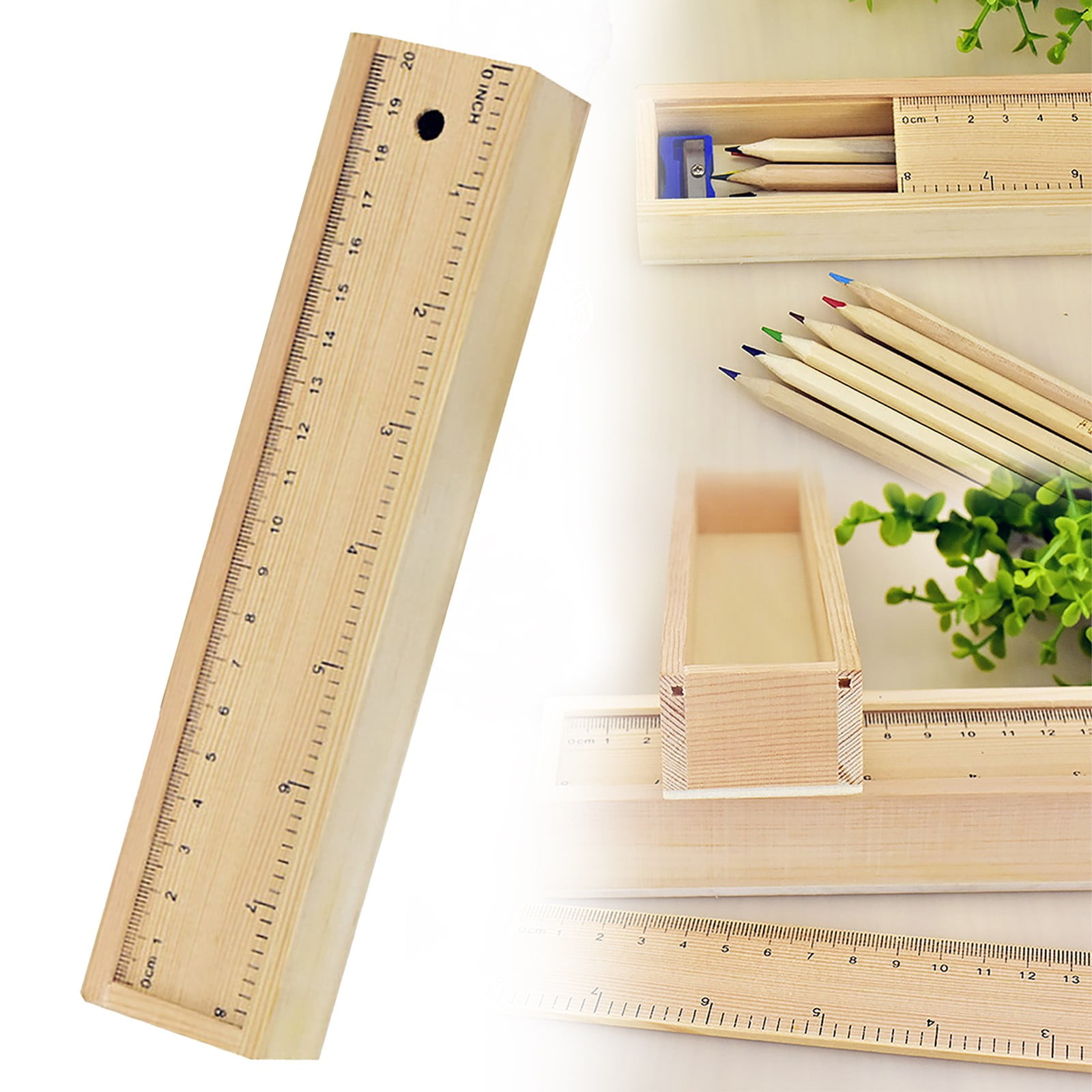 ZBFJINX Wooden Box Pencil Box Desktop Miscellaneous Storage Box Wooden ...