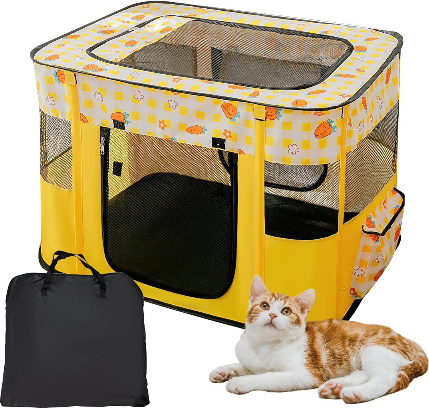 ZBH Pet Playpen, Foldable Portable Dog Cat Playpens Kennel, Removable ...