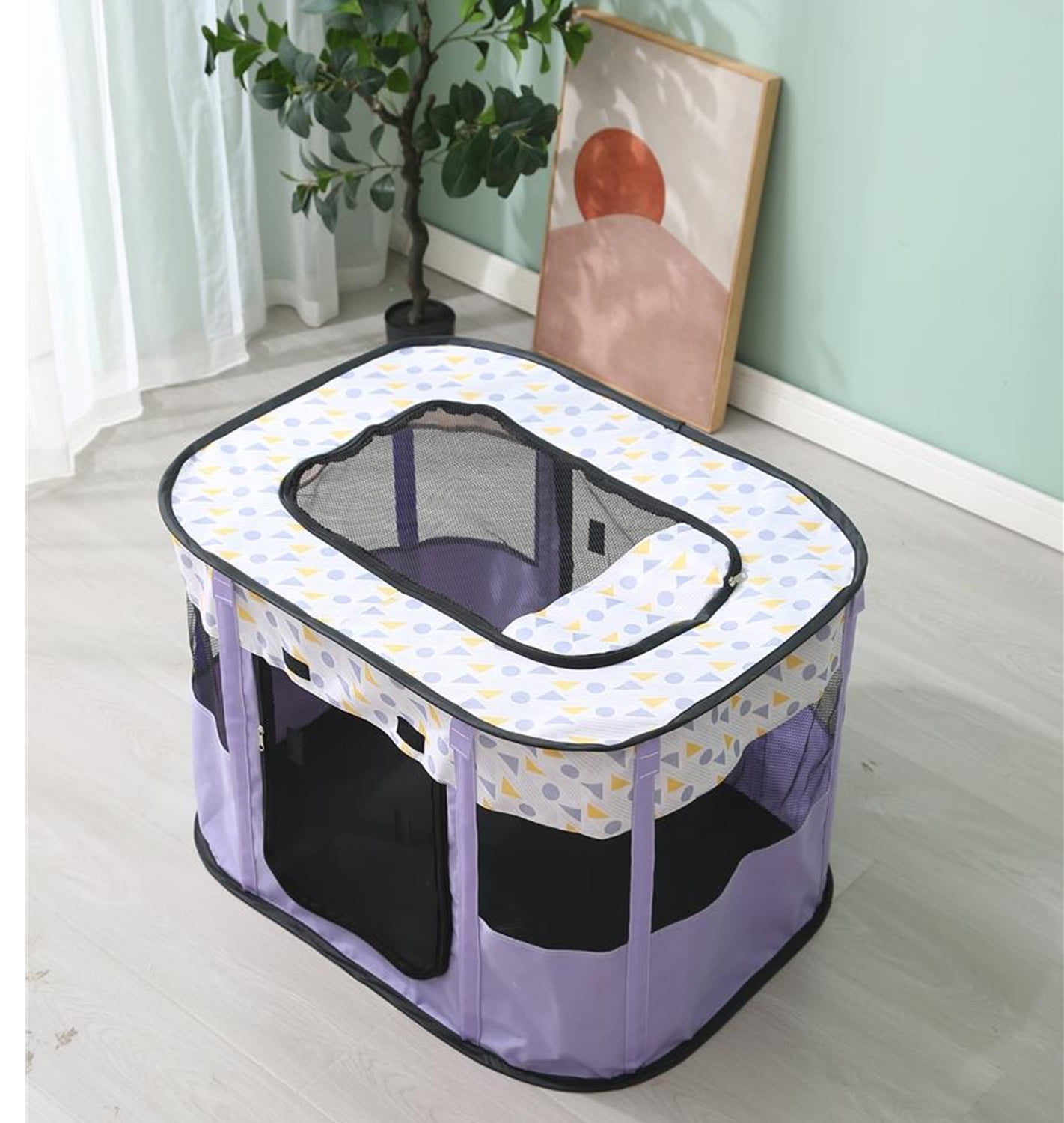 ZBH Portable, Collapsible, Pop Up Travel Pet Kennel, Cage Pet Delivery ...