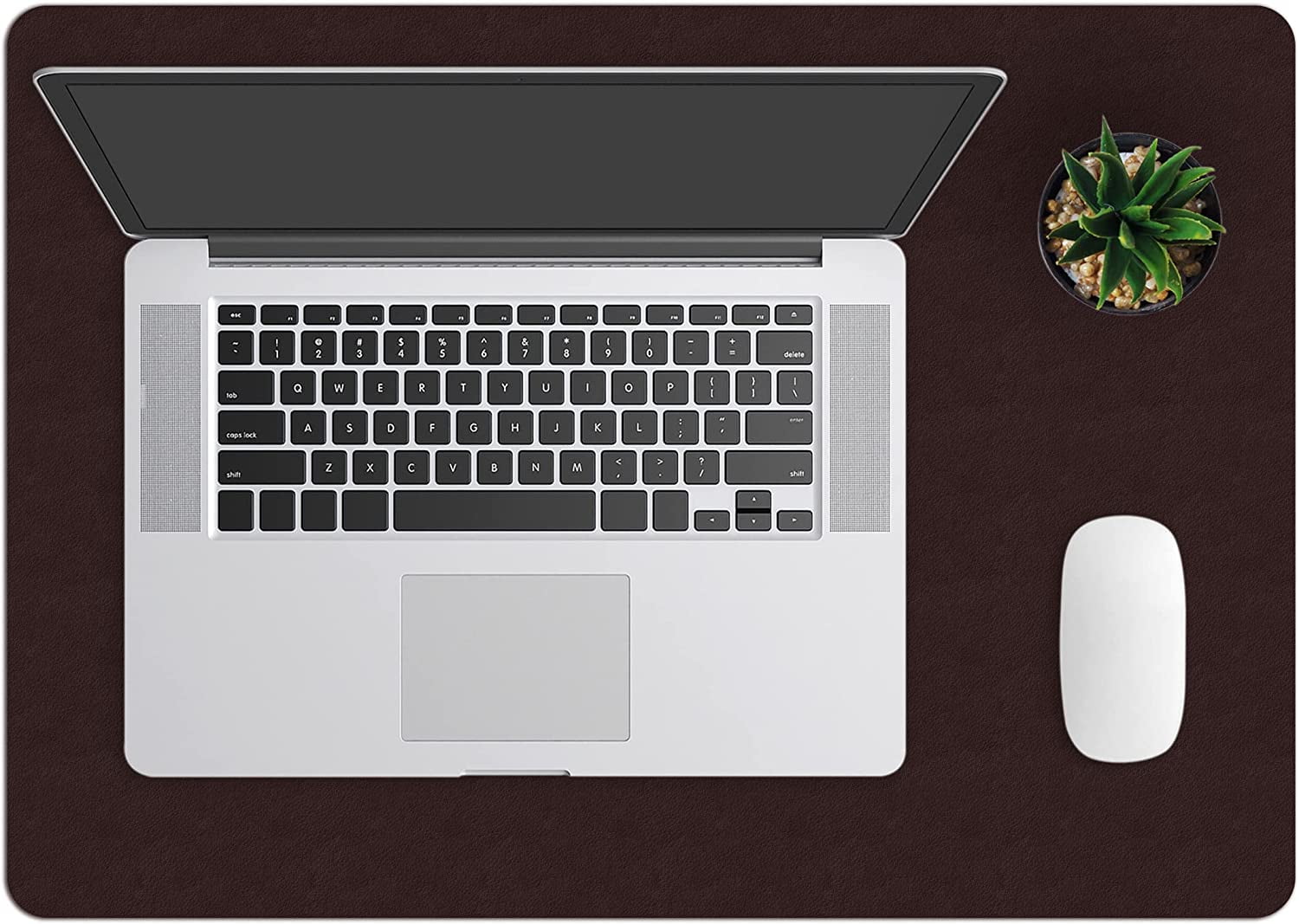 ZBRANDS // Brown Leather Smooth Desk Mat Pad Blotter Protector, 24" x ...