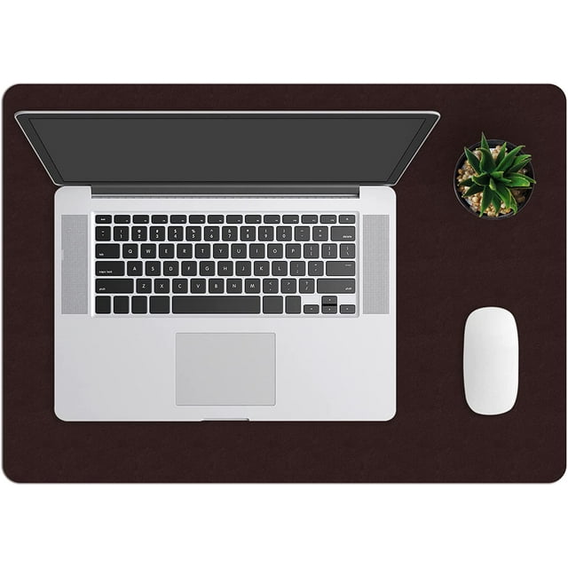 ZBRANDS // Brown Leather Smooth Desk Mat Pad Blotter Protector, 24" x ...