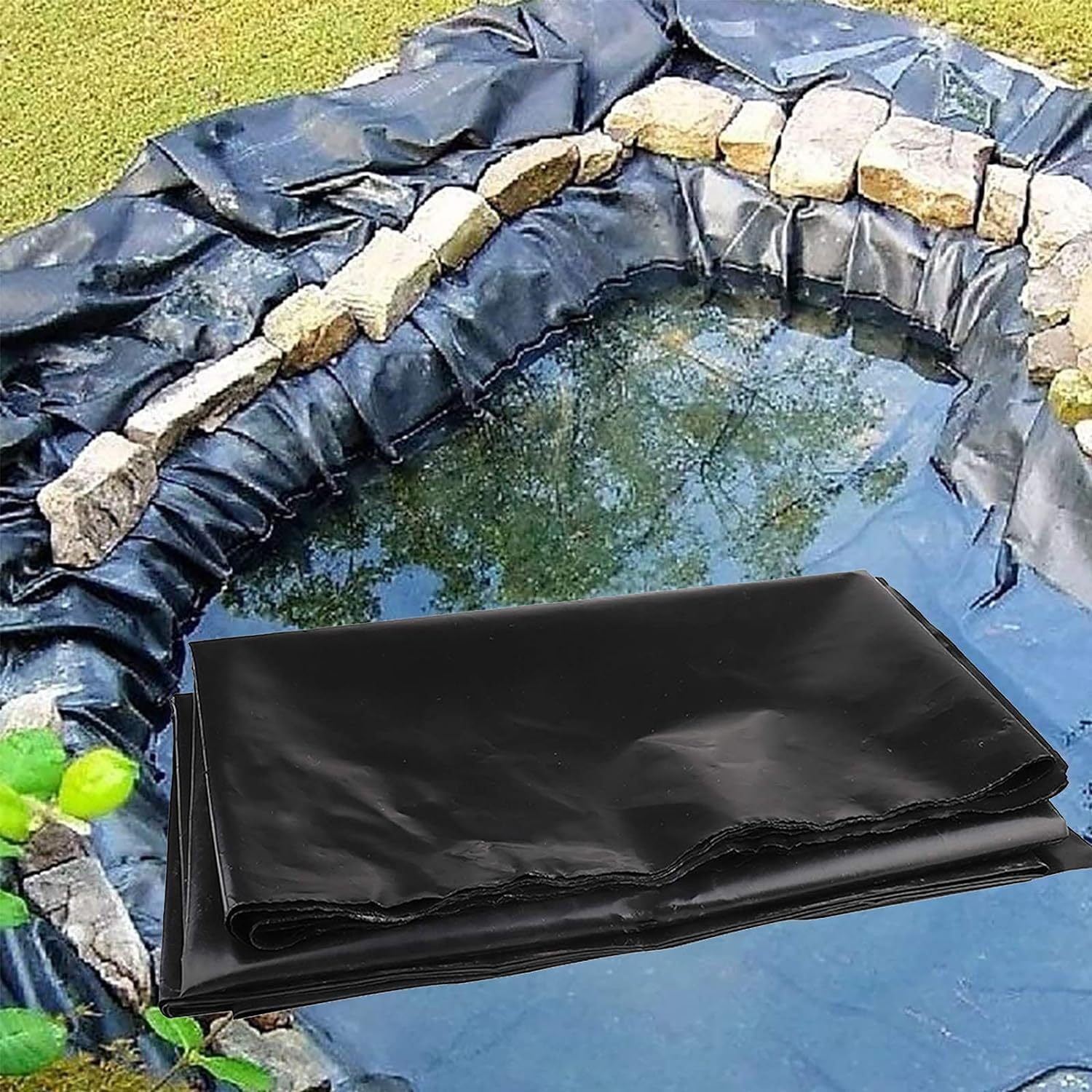 ZBYL Flexible Pond Liners HDPE, Fish Pond 4×6 M, Membrane Reinforced ...
