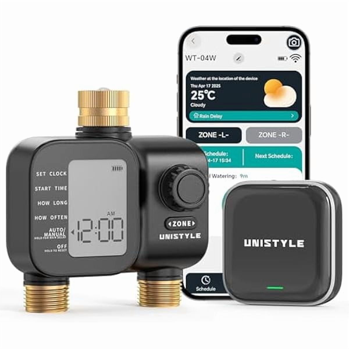 ZC[2026 Upgrade] WiFi Sprinkler Timer 2 Zone with Brass Inlets ...