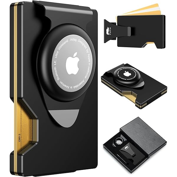 ZC Airtag Wallet Men Slim: Metal Wallets with Airtag Holder, Air Tag ...