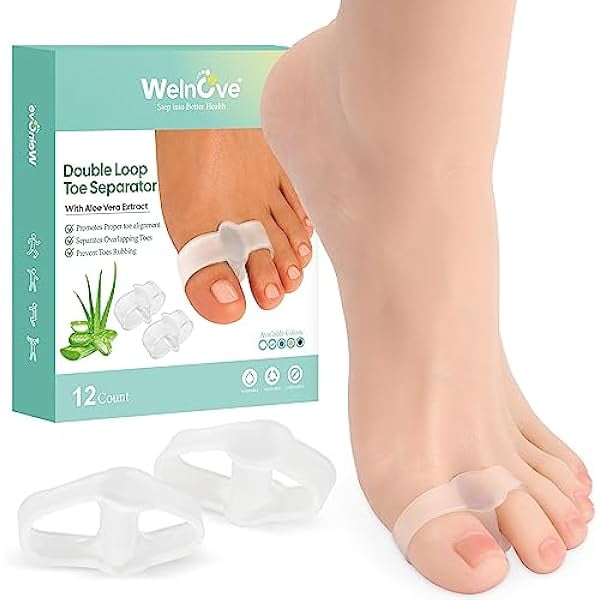 ZC Pack of 12 Bunion Corrector, Toe Separators with 2 Loops, Big Toe ...