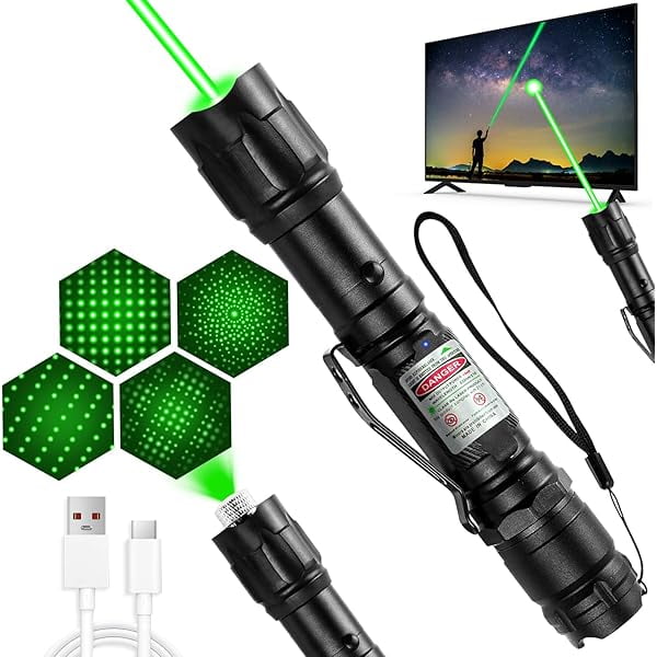 ZC[Professional] Rechargeable Green Line Light Flashlight Long Distance ...