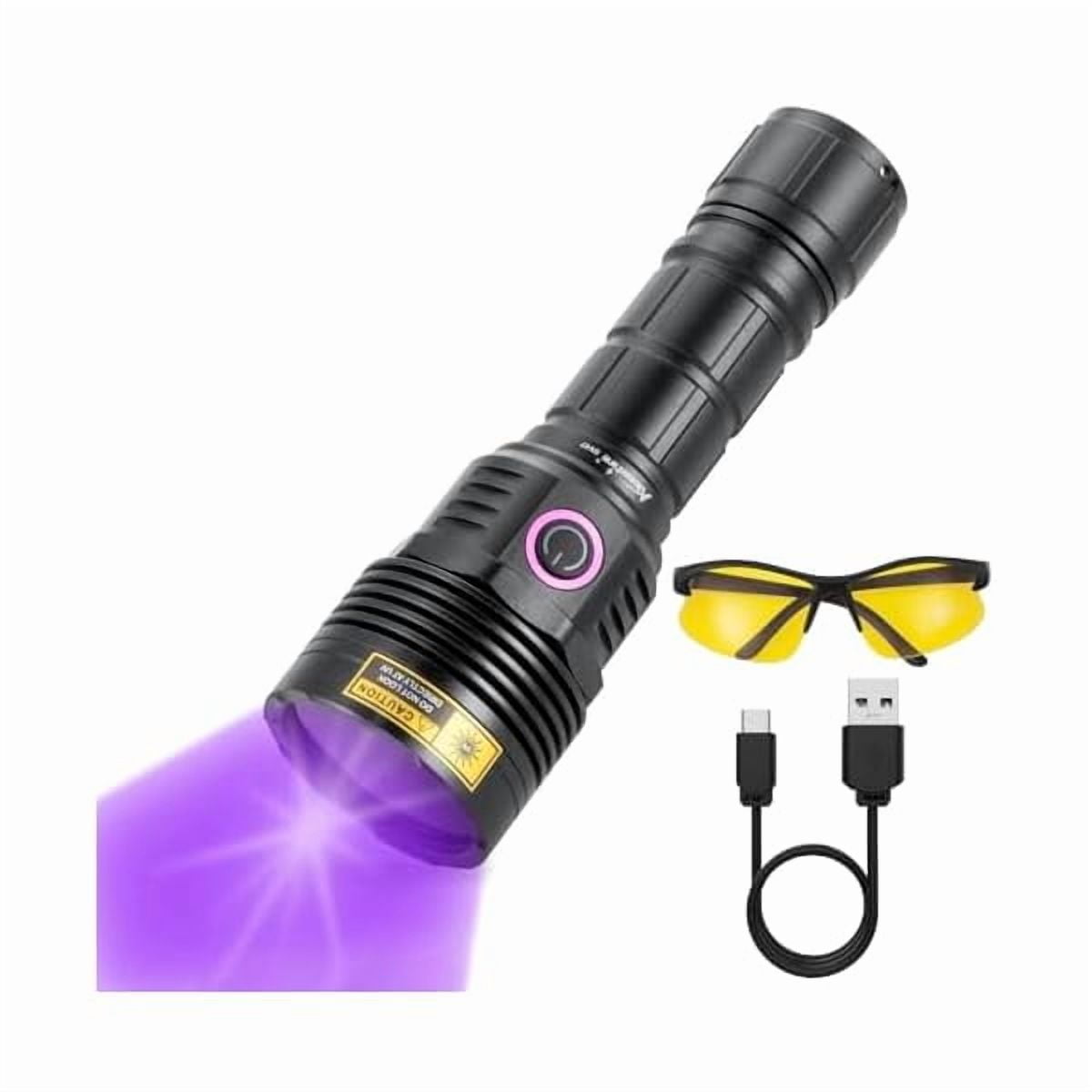 ZC SV47 12W 365nm UV Flashlight USB C Rechargeable Long Range Black ...