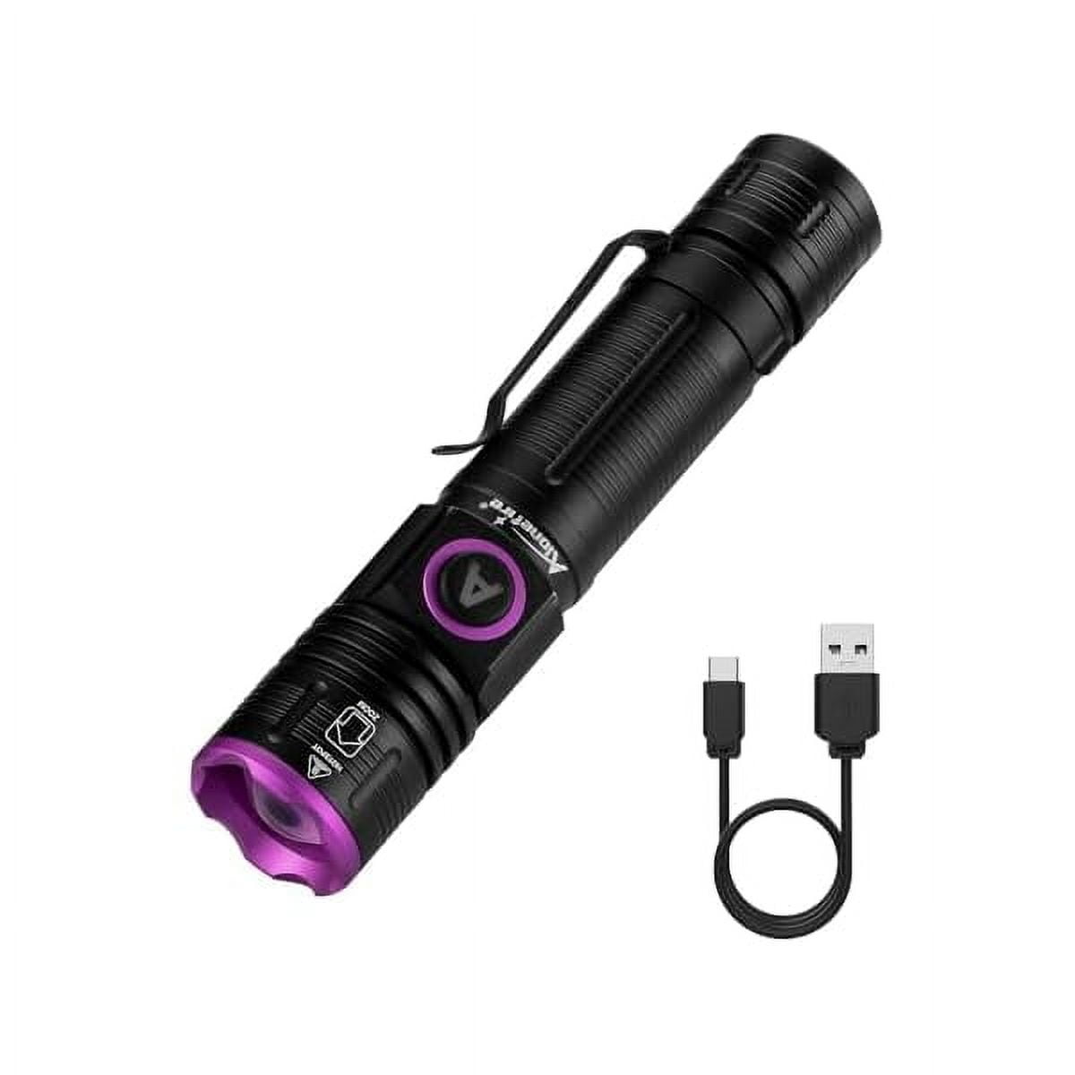 ZCSV85 395nm UV Flashlight Zoom 5W Portable Black Light USB C ...