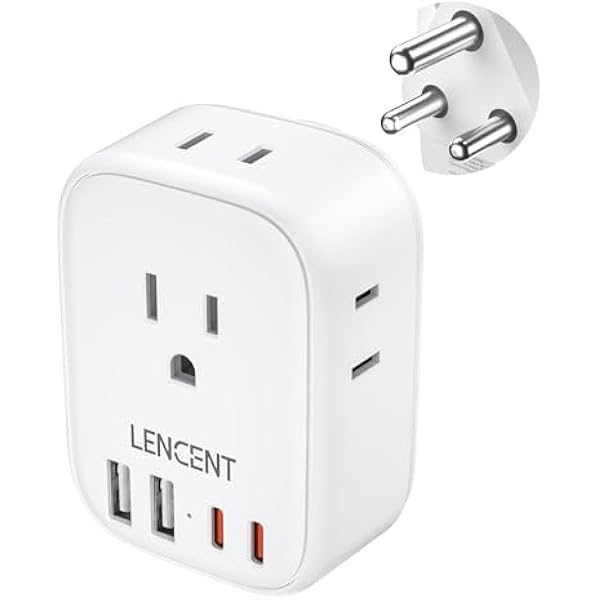 ZC South Africa Plug Adapter, Type M Adapter For South Africa with 4 ...
