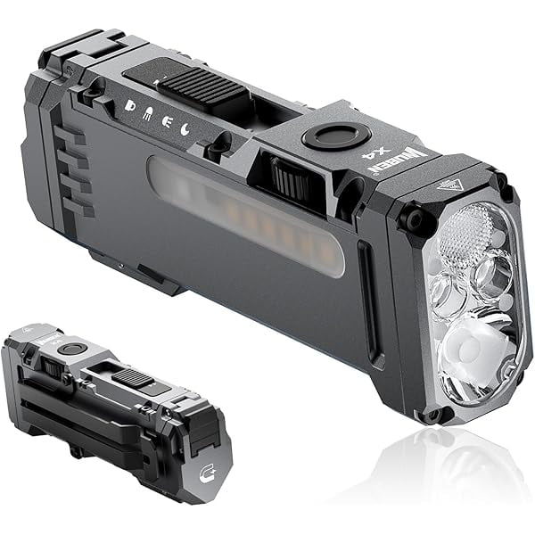 ZC X4 EDC Flat Flashlight with RGB Light, 1500 Lumens Mini Flashlight ...