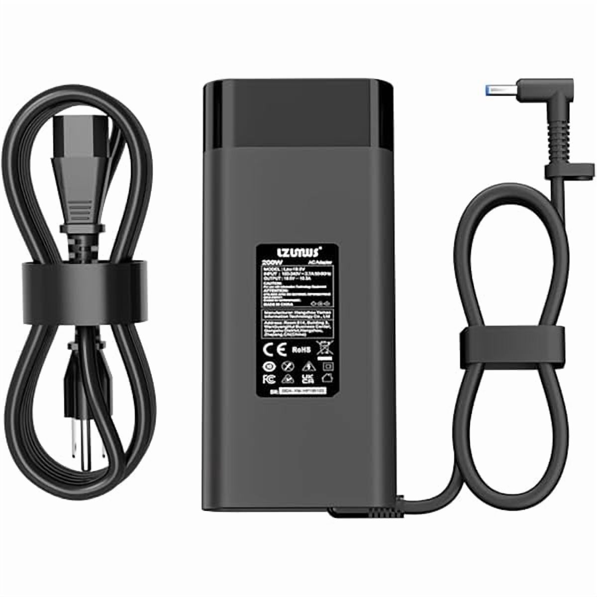 ZC200W AC Adapter for HP Laptop Charger 19.5V/10.3A Power Supply with 4 ...