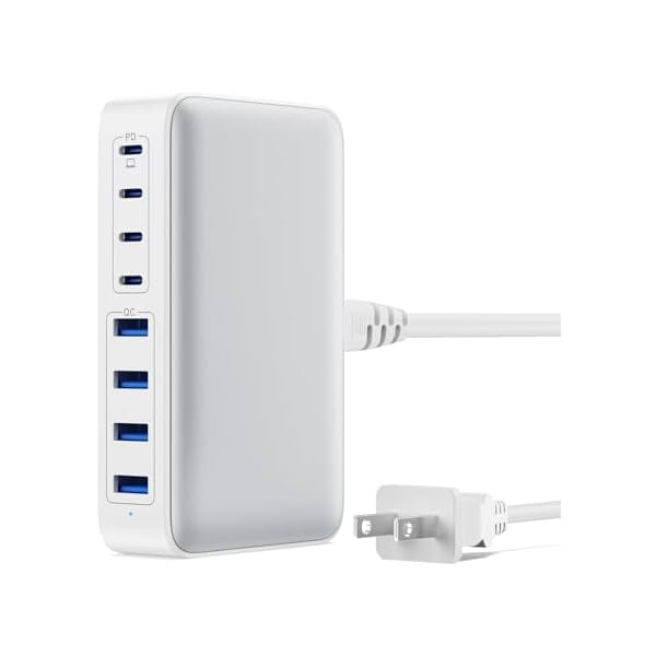 ZC200W USB C Charger Block, GaN III 8-Port USB C Fast Charging Station ...