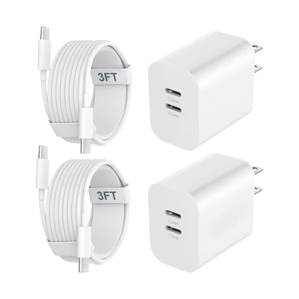 ZC20W Dual Port Type C Fast Wall Charger Power Adapter, USB C Charging ...