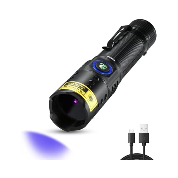 ZC365nm UV Flashlight Black Light with Filter, Powerful Blacklight USB ...