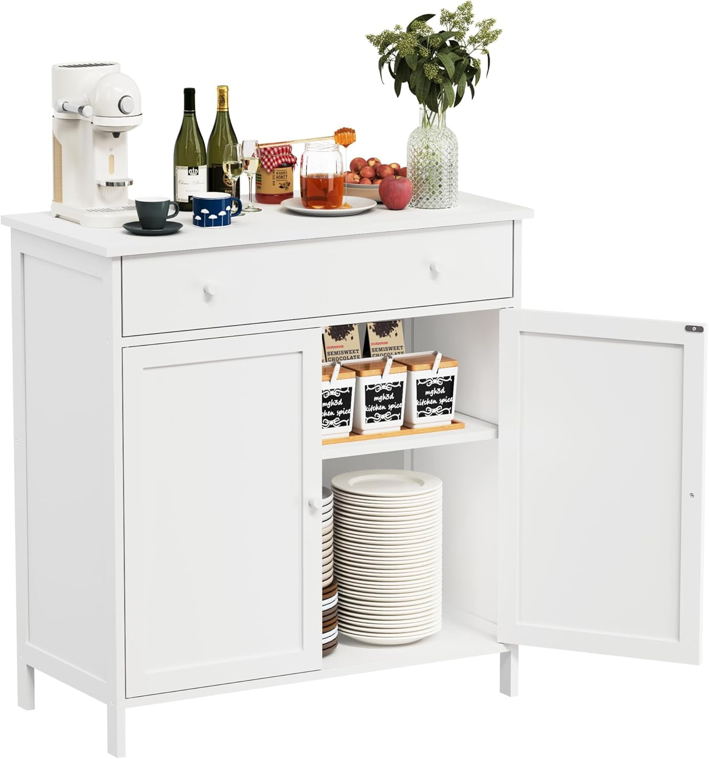 ZCB LIKE HOME Buffet Cabinet, 31" Large Sideboard Buffet Storage ...