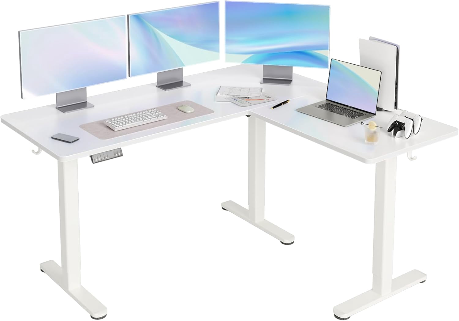 ZCB LIKE HOME L Shaped Standing Desk, Electric Standing Desks L Shape ...