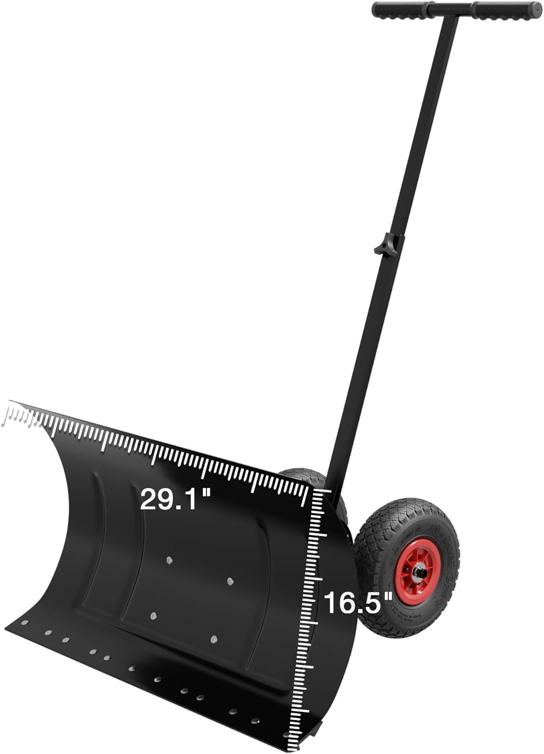ZCB LIKE HOME Snow Shovel for Driveway, 29.1x16.5 Inch Heavy Duty Snow ...