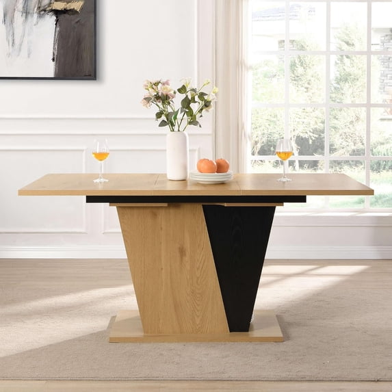ZCB LIKE HOME Wooden Extendable Dining Table for 4-6 People ...
