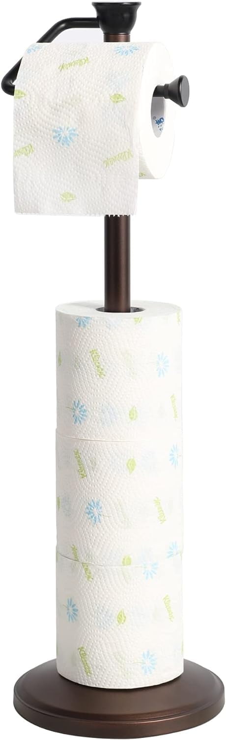 ZCCZ Toilet Paper Holder Stand For 5 Mega Rolls Free Standing Roll ...