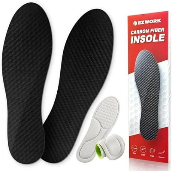 ZCCarbon Fiber Insoles, Carbon Fiber Foot Plate 1 Pair Rigid Shoe ...