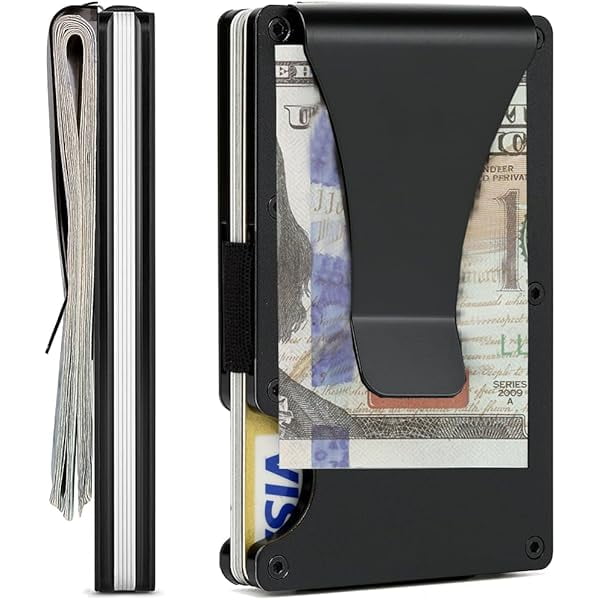 ZCCarbon Fiber Minimalist Wallet for Men Credit Card Holder Money Clip ...